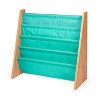 Kids' Bookshelf 4 Tier Book Organizer Seafoam Green/natural - Humble ...