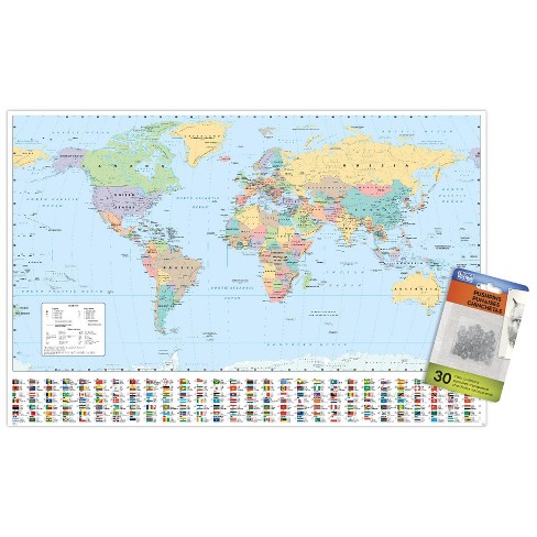 Trends International World Map 2023 Unframed Wall Poster Print Clear ...
