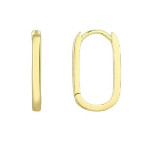 Adornia 14k Gold Plated Laperouse Rectangle Hoop Earrings : Target