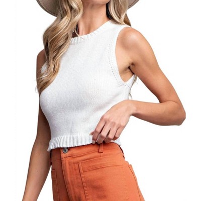 Women's Knit Cropped Tank Sweater - Eesome S : Target
