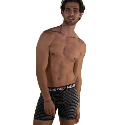 Members Only Men's 3 Pack Poly Spandex Athletic Boxer Brief - Black ...