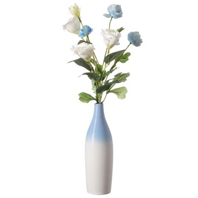 Blue Rose Polish Pottery Hand Blown Trumpet Flare Glass Vase : Target