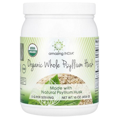Amazing India Usda Certified Organic Whole Psyllium Husk Powder (non ...