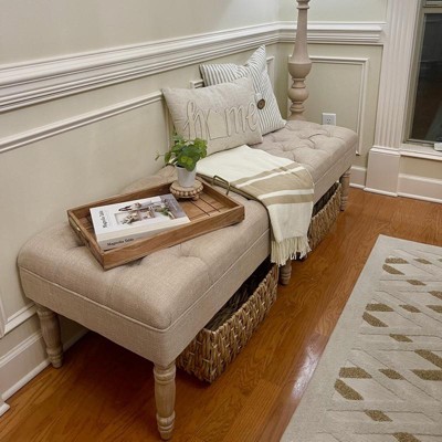 Classic Layla Tufted Bench Cream - Homepop : Target