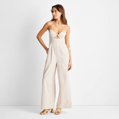 Women's Strappy Cut-out Wide Leg Jumpsuit - Future Collective™ With ...