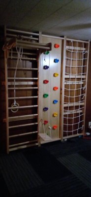 Walnut - 9-in-1 Swedish Ladder Wall Gym And Climber : Target