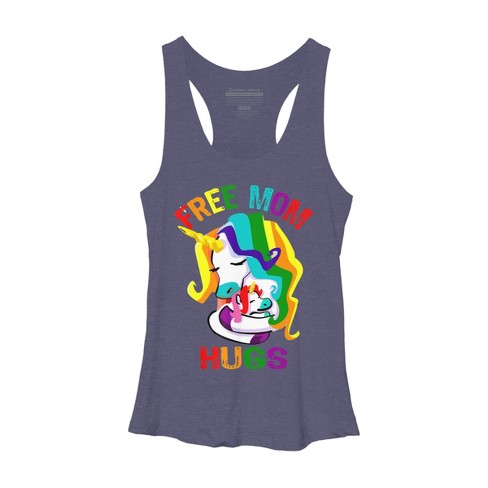 Design By Humans Free Mom Hugs Unicorn Pride By Avocato Racerback Tank ...
