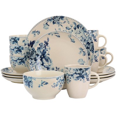 16pc Porcelain Wildflower Dinnerware Set - Tabletops Gallery : Target