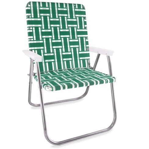 Lawn Chair Usa Folding Aluminum Extra Wide Magnum Webbed Chair (green ...