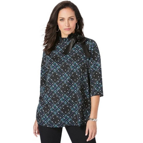 Jessica London Women's Plus Size Ruffled Neck Bow Blouse : Target