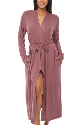 Women's Classic Soft Knit Long Lounge Robe With Pockets : Target