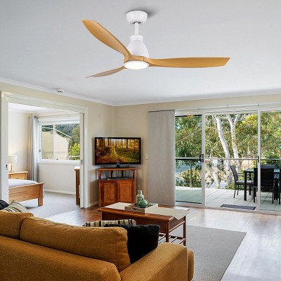 Led 18w Dimmable 52" Indoor White Ceiling Fan Direct Current Fan ...