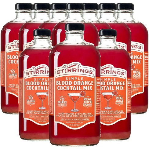 Stirrings 10 Pack Simple Blood Orange Cocktail Mix 750ml Bottles - Real ...