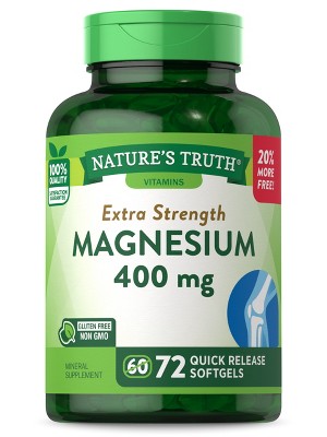 Nature's Truth Magnesium 400mg | 72 Softgels : Target