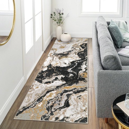 Washable Rugs Abstract Marble Rug, Modern Boho Marble Pattern Area Rug ...