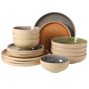 Gibson Elite Manila Bay 16-Piece Stoneware Dinnerware Set, Service for ...