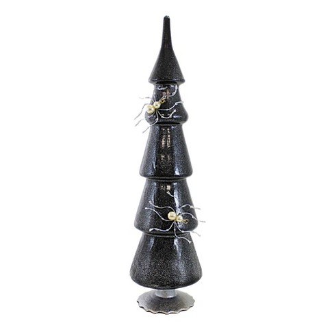 Craftoutlet.com 16.25 In Glistening Black Spider Tree Silver Base 5 ...