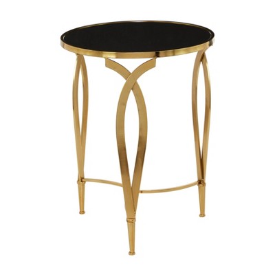 Modern Polystone And Metal Accent Table Gold - Olivia & May : Target