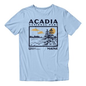 National Park Foundation Mens Acadia Maine Moon Forest T Shirt - Light ...