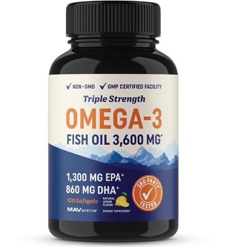 Fish Oil Softgels, Mav Nutrition, 120ct : Target