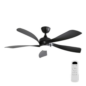 52 Inch Modern Ceiling Fan With 3 Color Dimmable 5 ABS Blades Remote ...