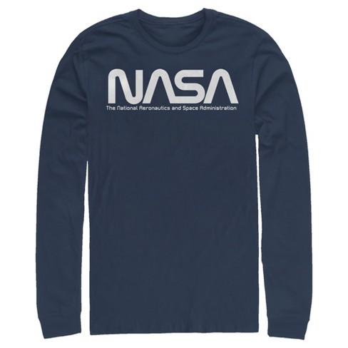Men's Nasa Text Simple Logo Long Sleeve Shirt : Target