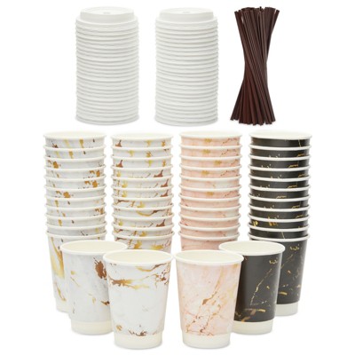 Sparkle And Bash 100 Pack Mini Disposable Paper Cups 4 Oz For Espresso ...