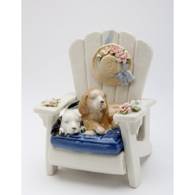Kevins Gift Shoppe Ceramic Dogs On Garden Chair Music Box : Target