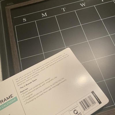 U Brands 16"x20" Wood Frame Chalkboard Calendar : Target