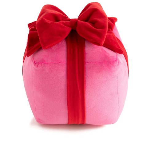 Shiraleah Medium Gift Box Shaped Pillow, Pink : Target