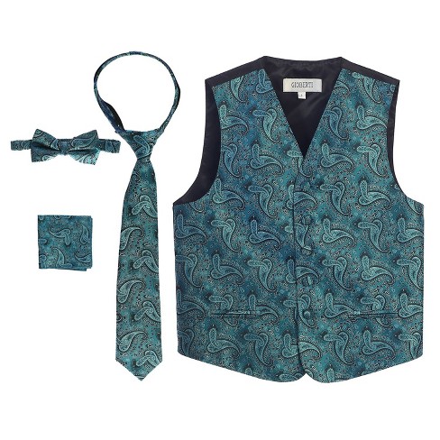 Gioberti Kids And Boys 4pc Paisley Vest Set, Turquoise B, Size 18 : Target