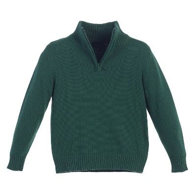 Gioberti Boy's Knitted Half Zip 100% Cotton Sweater, Dark Green, Size ...