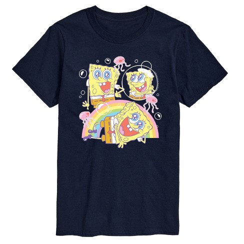 Spongebob Squarepants Cute Face Rainbow And Jelly Fish Short Sleeve ...