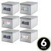 MDesign Stackable Fabric Closet Storage Organizer Box With Lid, 6 Pack ...