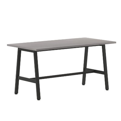 Flash Furniture 36" Round Multi-purpose Conference Table In Rustic Gray ...
