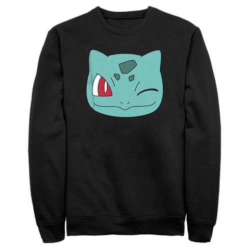 Men's Pokemon Bulbasaur Wink Face Sweatshirt - Black - Medium : Target