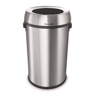17 Gallon Stainless Steel Heavy-Gauge Brushed Open Top Commercial Trash ...