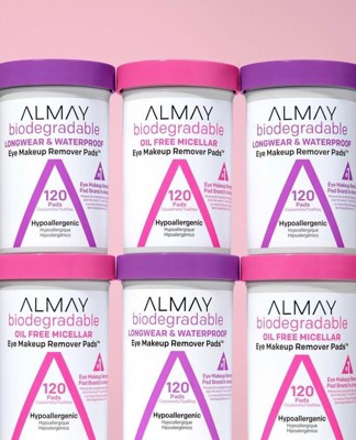 Almay Biodegradable Oil Free Micellar Eye Makeup Remover Pads - 120ct ...