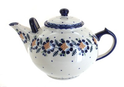 Blue Rose Polish Pottery Sage Floral Teapot : Target