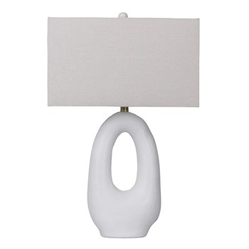 25" White Textured Ceramic Plaster Table Lamp - Nourison : Target