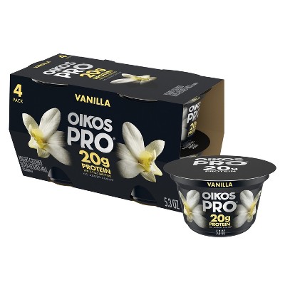 Oikos Pro Vanilla Greek Yogurt - 4ct/5.3oz : Target
