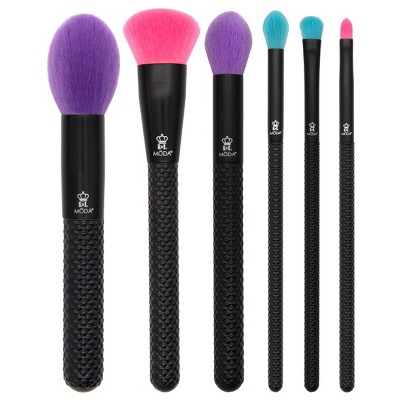 Moda Brush Neon Nights 6pc Full Face Makeup Brush Set : Target
