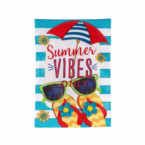 Evergreen Summer Vibes Only Applique Garden Flag : Target