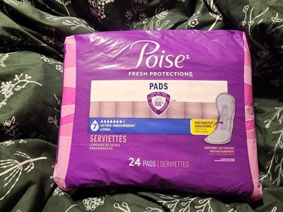 Poise Incontinence Pads for Women - Ultra Absorbency - 7 Drop - Long ...