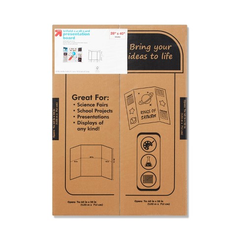 28"x40" Tri-fold Presentation Corrugated Poster Board White - Up&up ...