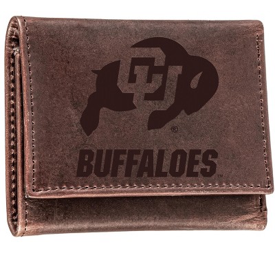 Evergreen Ncaa Colorado Buffaloes Brown Leather Trifold Wallet ...