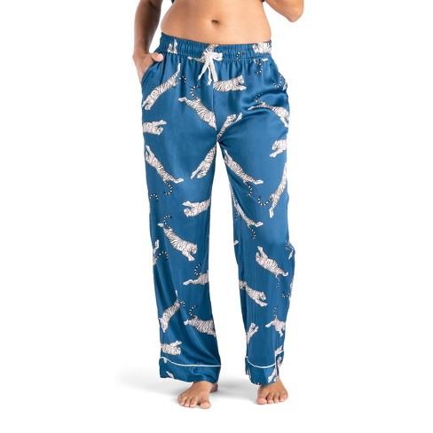 Hello Mello Women’s Beauty Sleep Satin Pajama Pants Sleep Easy Tiger ...