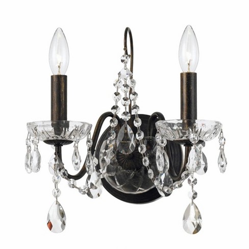 Crystorama Lighting Butler 2 - Light Sconce In English Bronze : Target