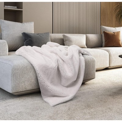 The Embrace Foldover Faux Fur Throw - Moonlit Cream Moonlit Cream One ...