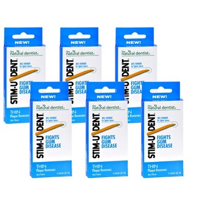 The Natural Dentist Stim u dent Thin Plaque Removers Mint Flavor Case Of 6 4 Pack 40 Ct Target